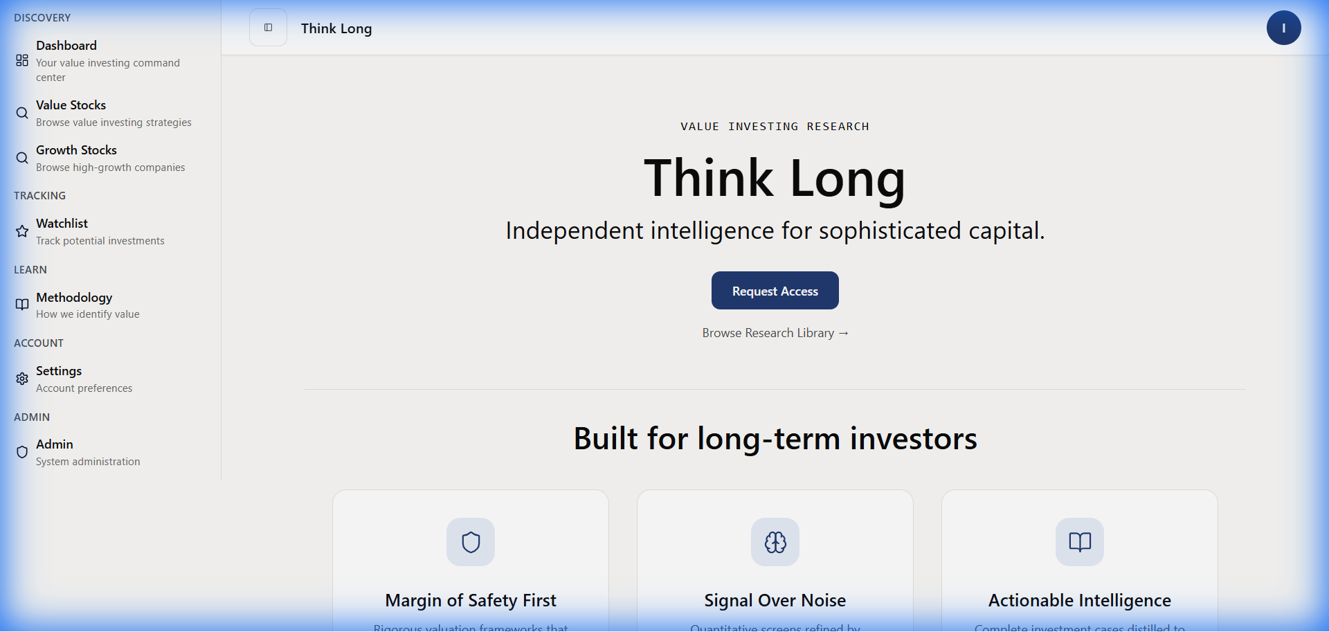 Think Long Capital - Independent Intelligence for Sophisticated Capital